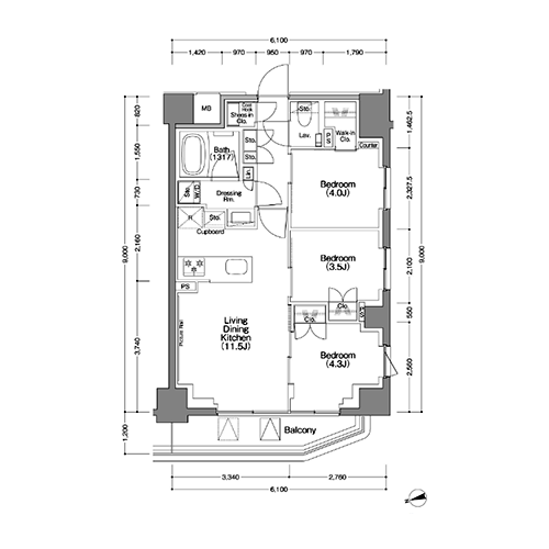 ザ・パークハビオSOHO祐天寺 | 間取り図（3LDK・4LDK） | 高級賃貸マンション